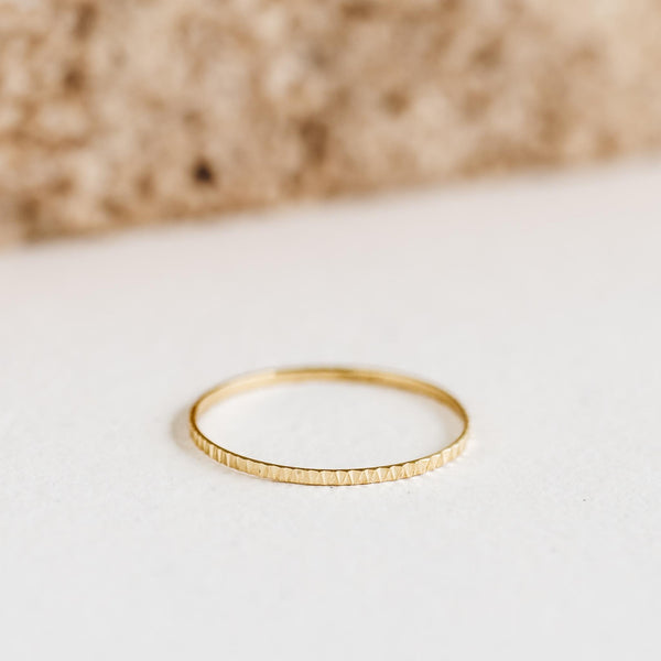 14k Gold Textured Ring - Cora | Linjer Jewelry