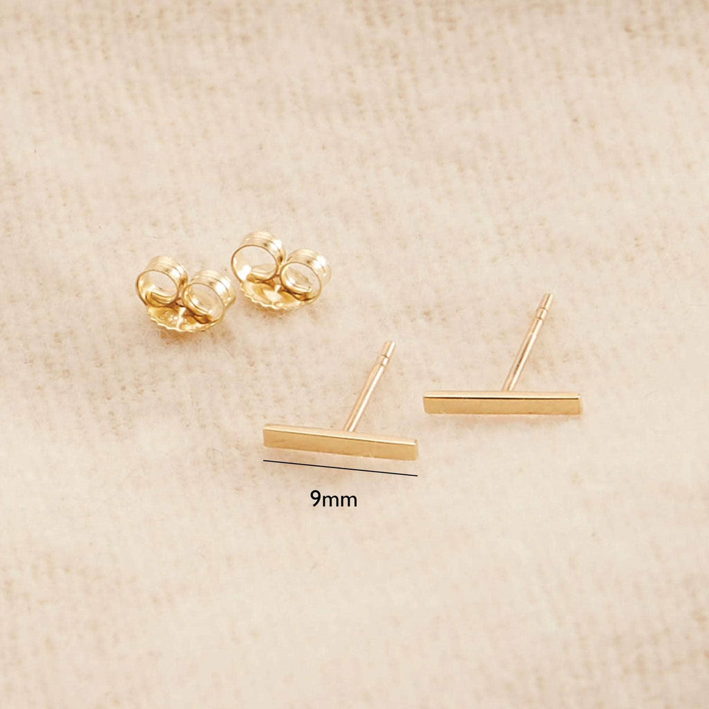 14k Gold Bar Earrings | Linjer Jewelry