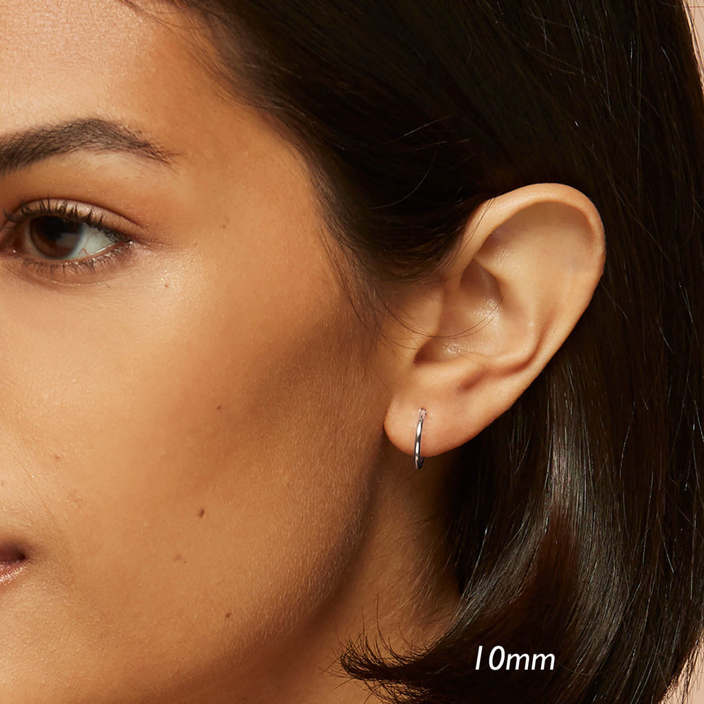 White Gold Hoops 10mm - Sonia | Linjer Jewelry