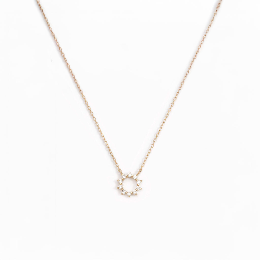 Diamond Sun Necklace 14k Gold - Lova | Linjer Jewelry