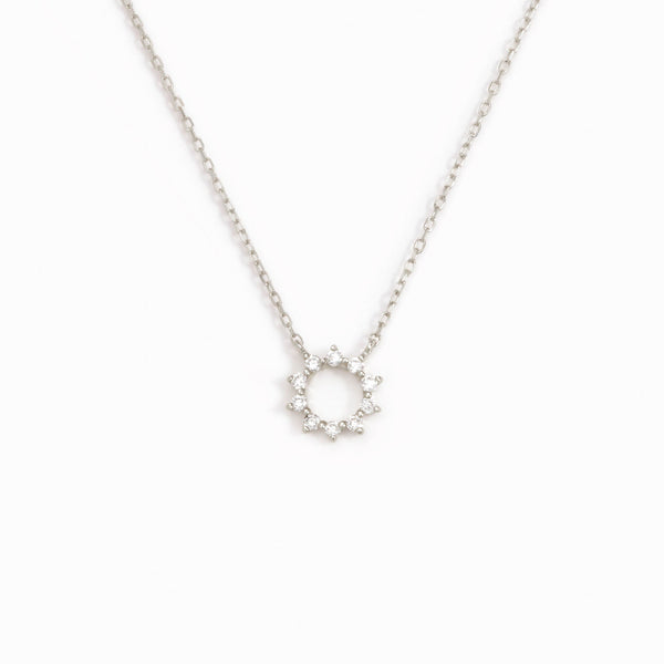Diamond Sun Necklace White Gold - Lova | Linjer Jewelry