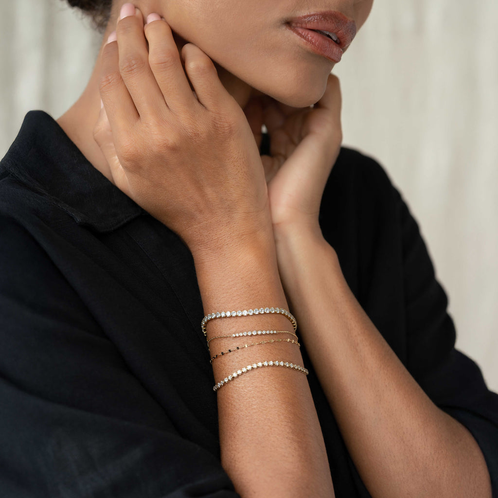 Lab Grown Diamond Bracelet 14k Gold - Katla | Linjer Jewelry