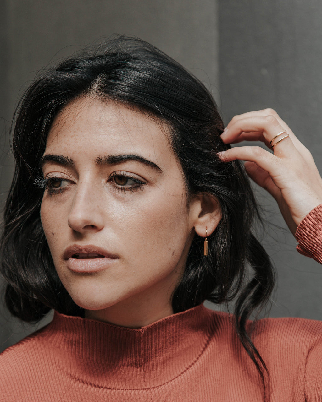 Gold Dangle Earrings - Dina | Linjer Jewelry