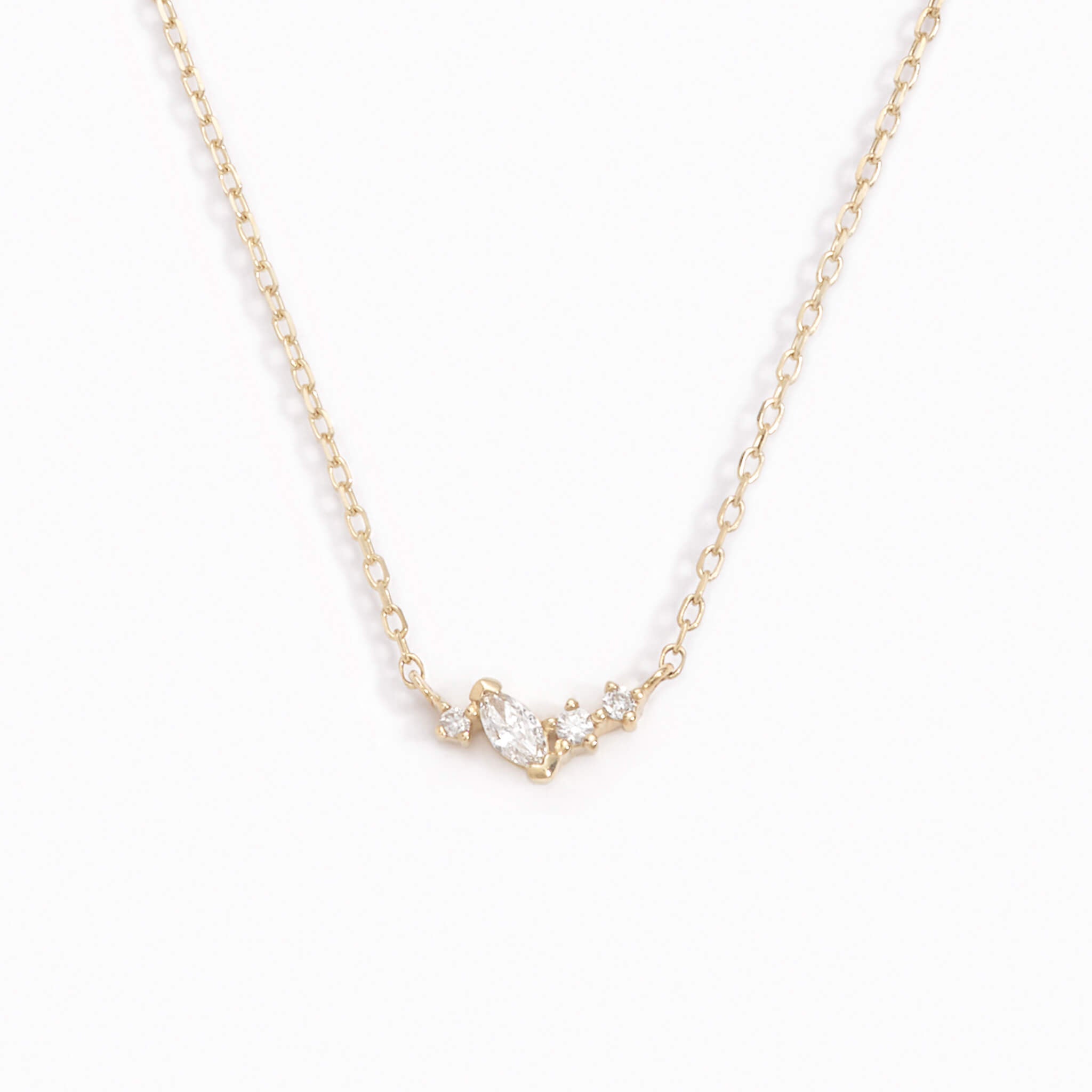 14k Gold Petal Chain Necklace - Fleur | Linjer Jewelry