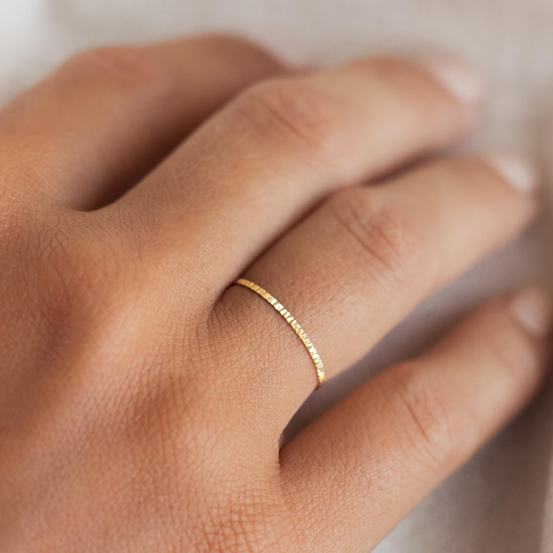 14k Gold Textured Ring - Cora | Linjer Jewelry