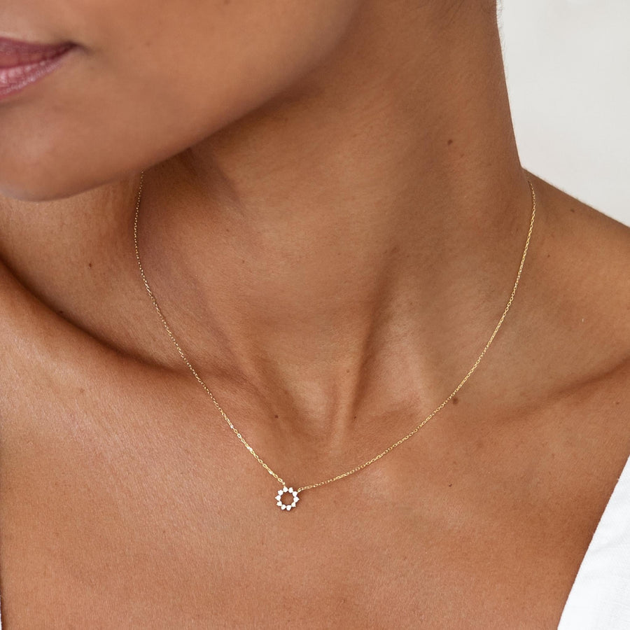 Diamond Sun Necklace 14k Gold - Lova | Linjer Jewelry