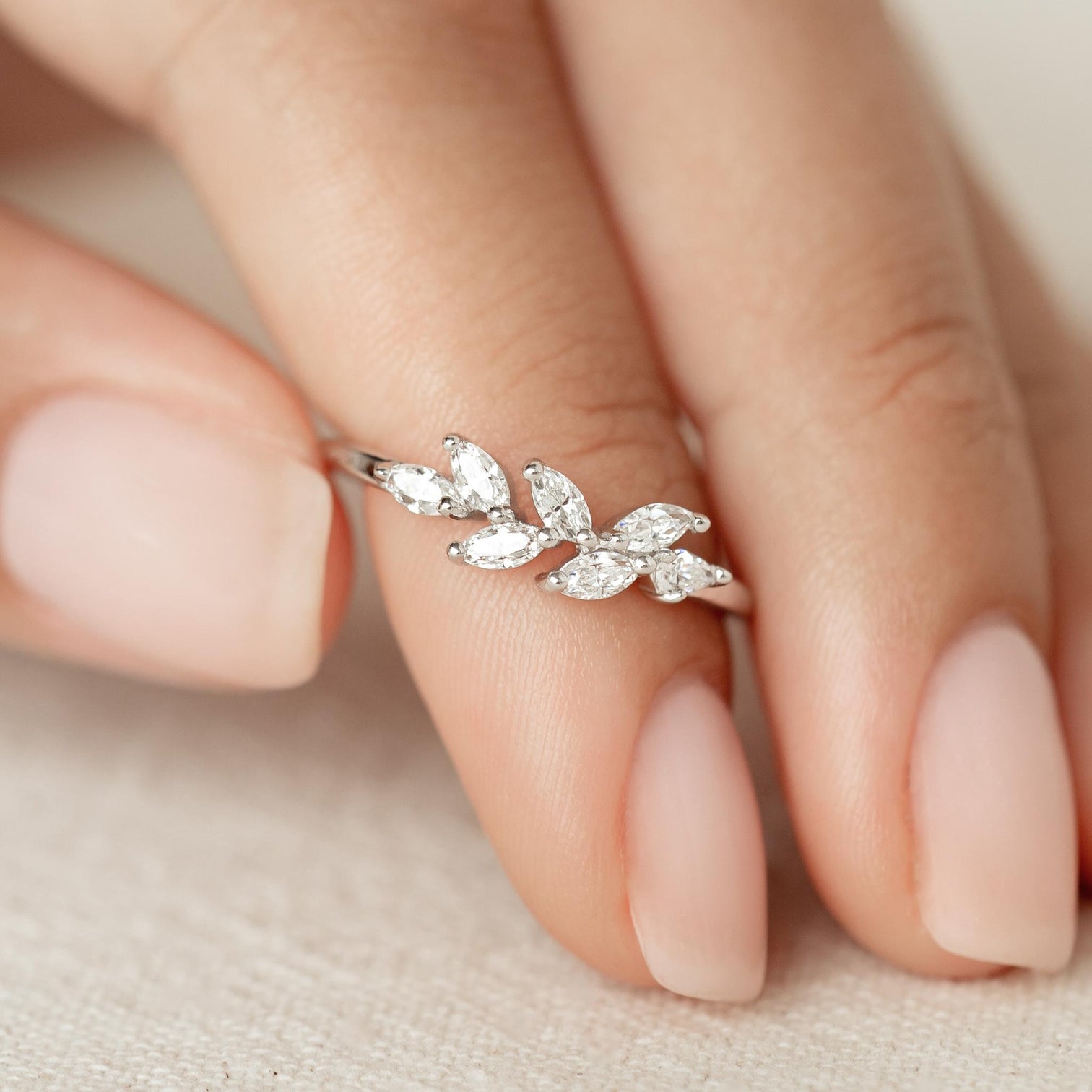 Silver Leaf Ring - Freya | Linjer Jewelry