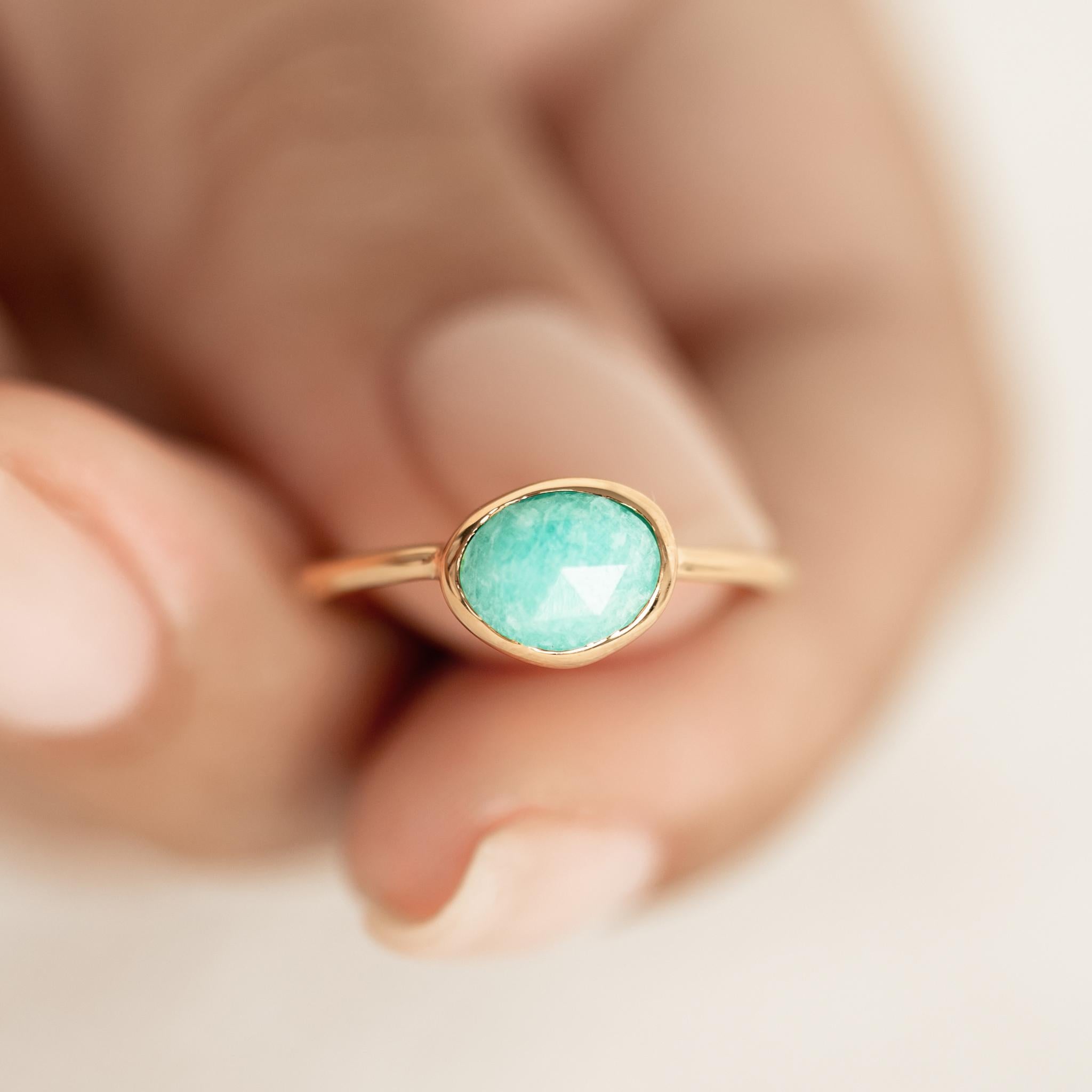 Amazonite Ring - Iris | Linjer Jewelry