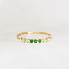 August Birthstone Ring 14k Gold - Ombre Tsavorite | Linjer Jewelry