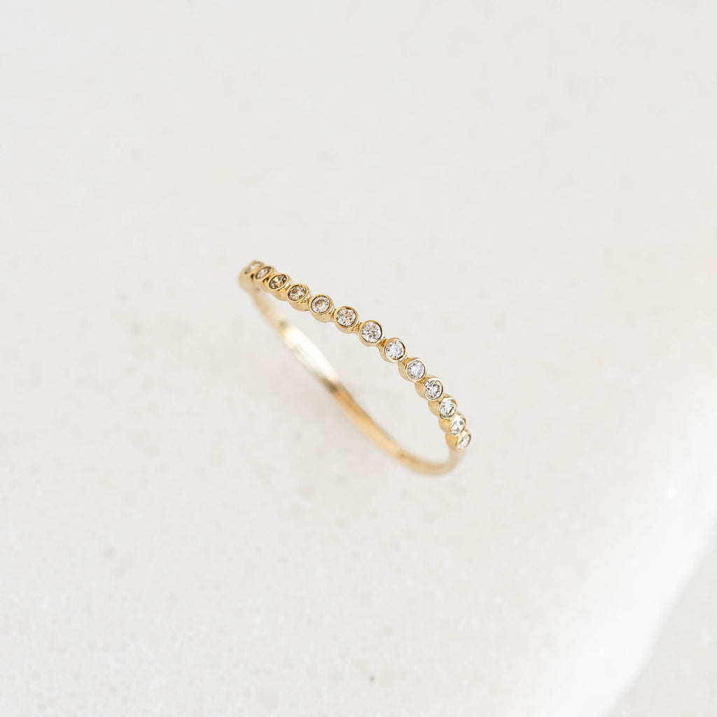 Diamond Wavy Ring 14k Gold - Amara | Linjer Jewelry