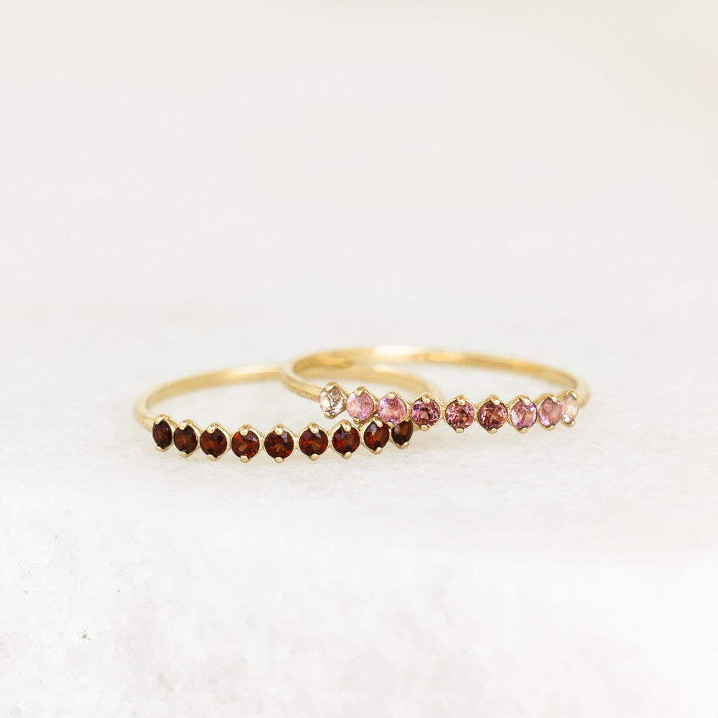 January Birthstone Ring 14k Gold - Garnet | Linjer Jewelry