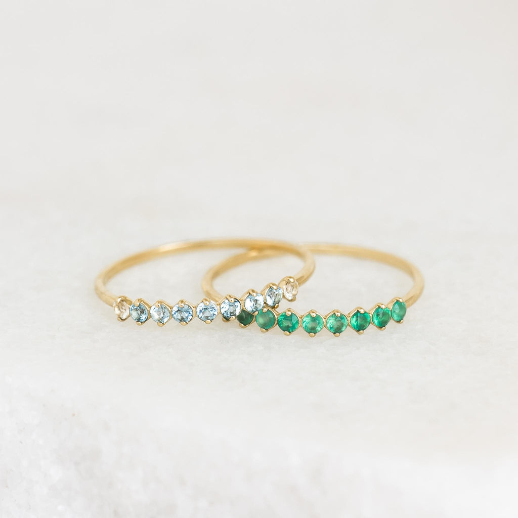 May Birthstone Ring 14k Gold - Green Chalcedony | Linjer Jewelry