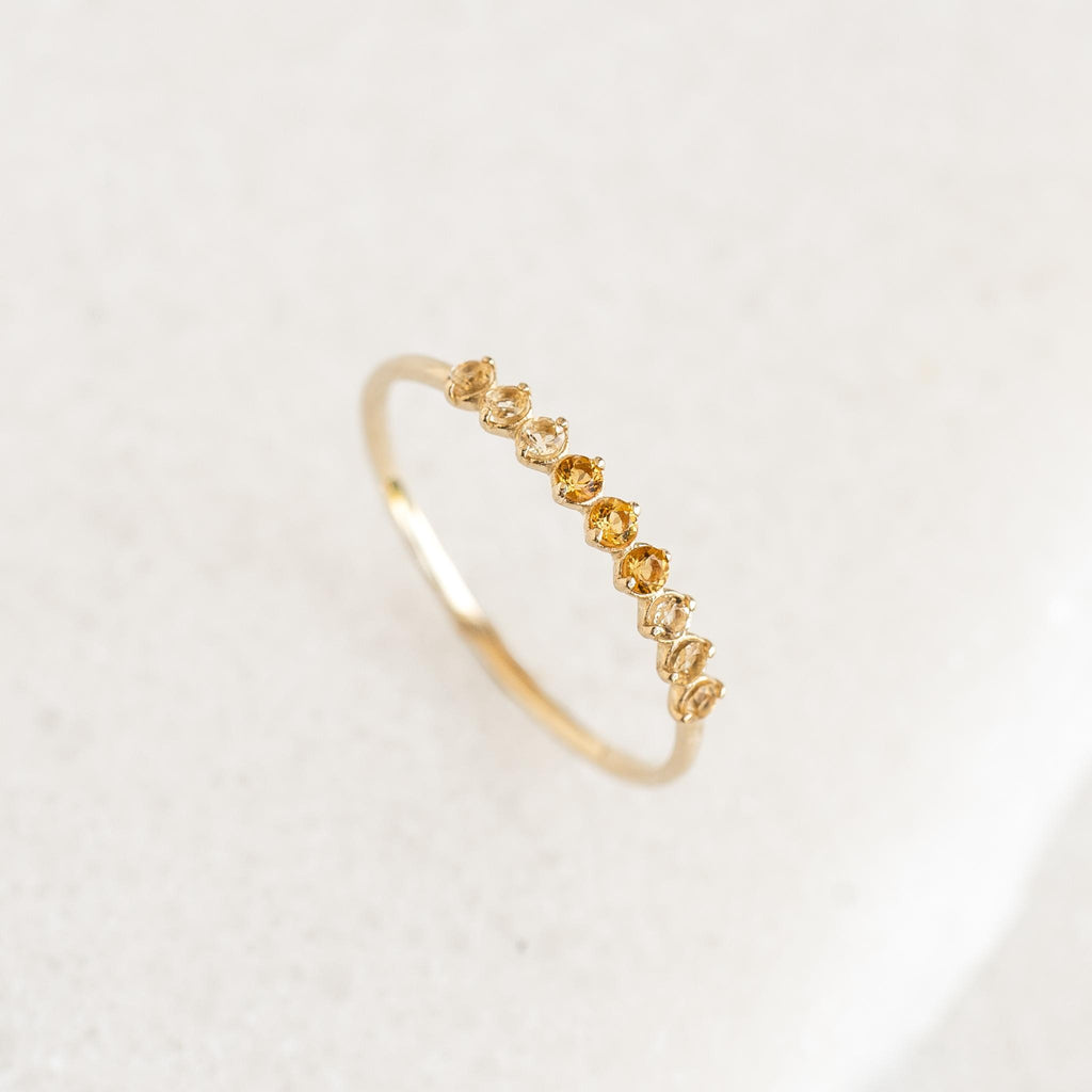November Birthstone Ring 14k Gold - Ombre Citrine | Linjer Jewelry