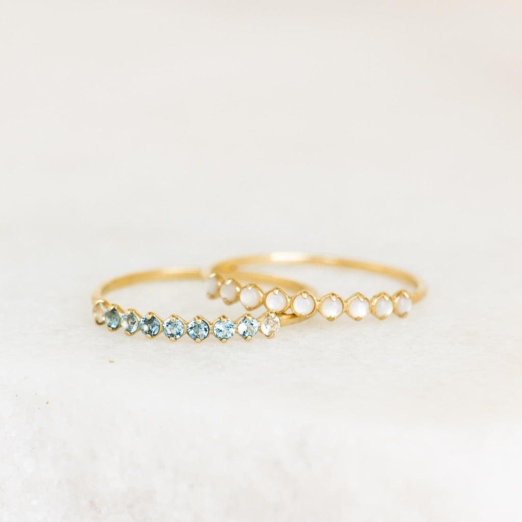 June Birthstone Ring 14k Gold - Mother of Pearl | Linjer Jewelry