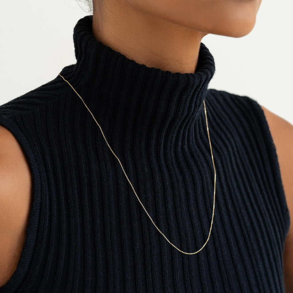 14k Gold Cable Chain Necklace (20 inches) - Tyra | Linjer Jewelry