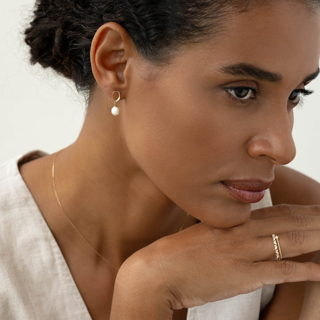 Pearl Drop Earrings 14k Gold - Marlowe | Linjer Jewelry