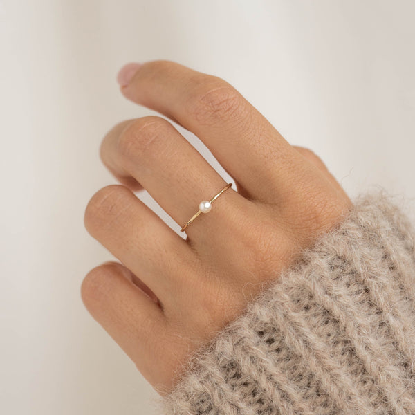 Pearl Ring 14k Gold - Arden | Linjer Jewelry