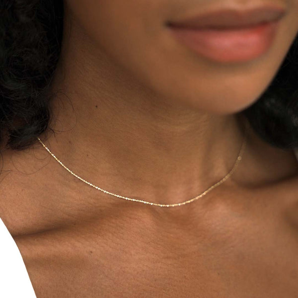 Tinsel Chain Necklace 14k Gold - Embla | Linjer Jewelry