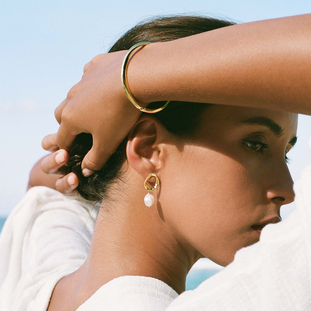 Gold Organic Bangle S - Aelia | Linjer Jewelry