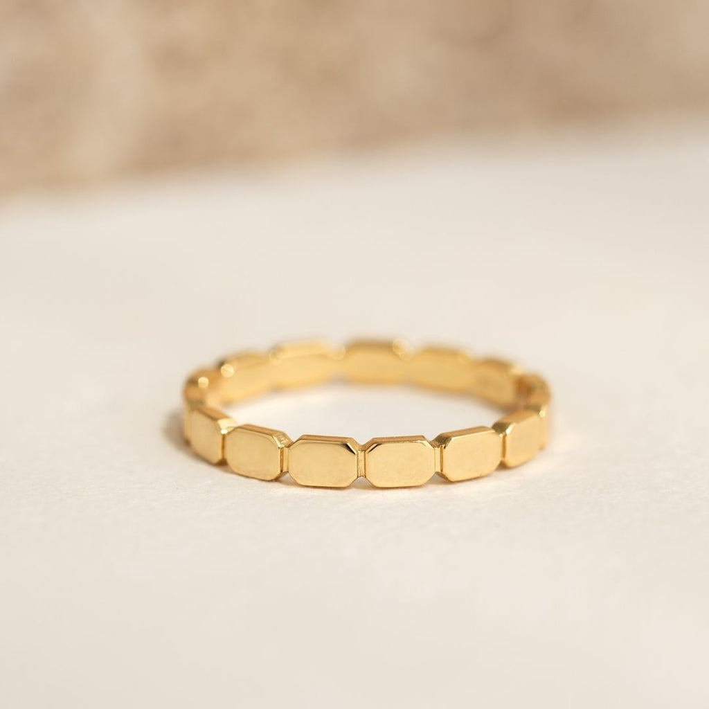 Ribbed Gold Ring - Mika | Linjer Jewelry