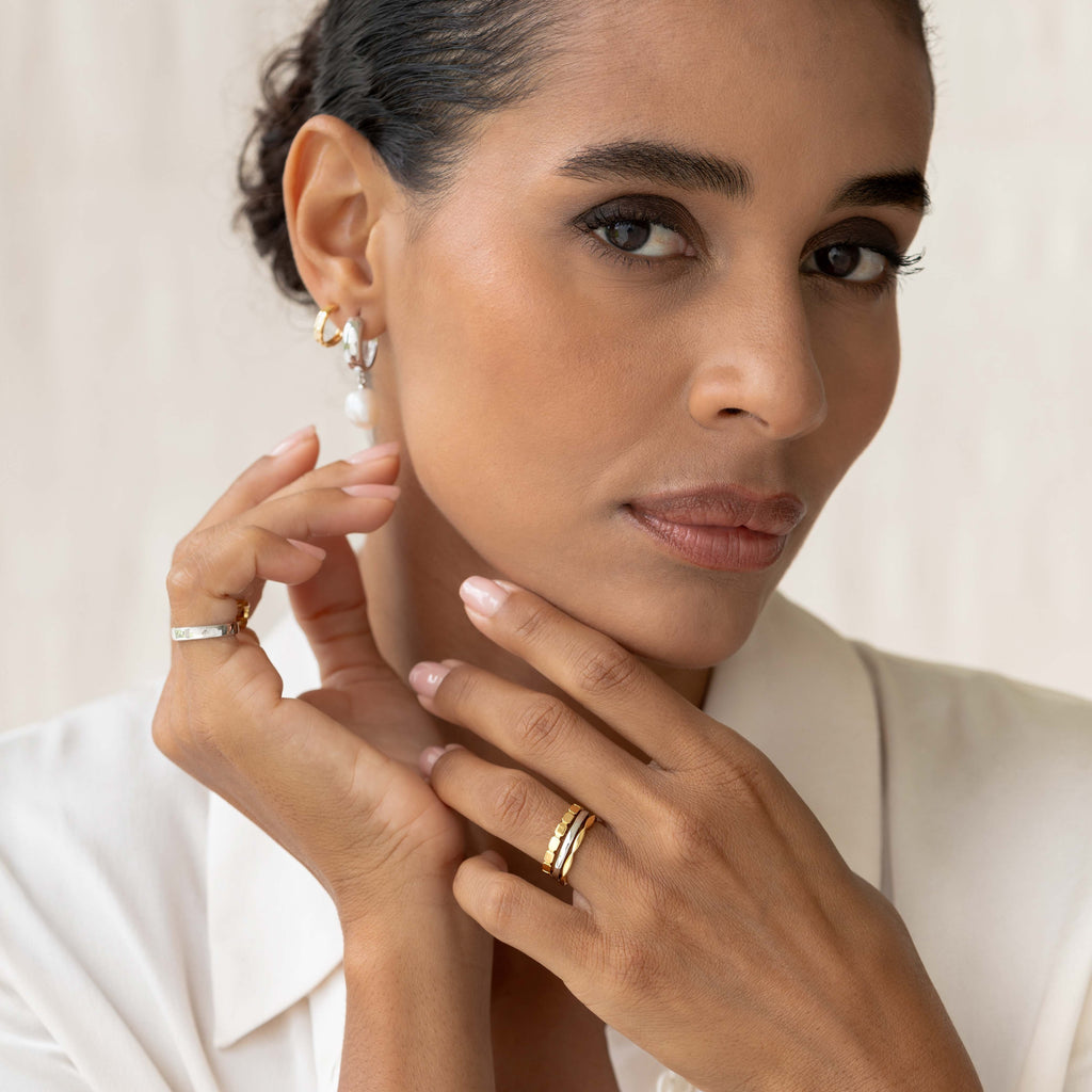 Ribbed Gold Ring - Mika | Linjer Jewelry