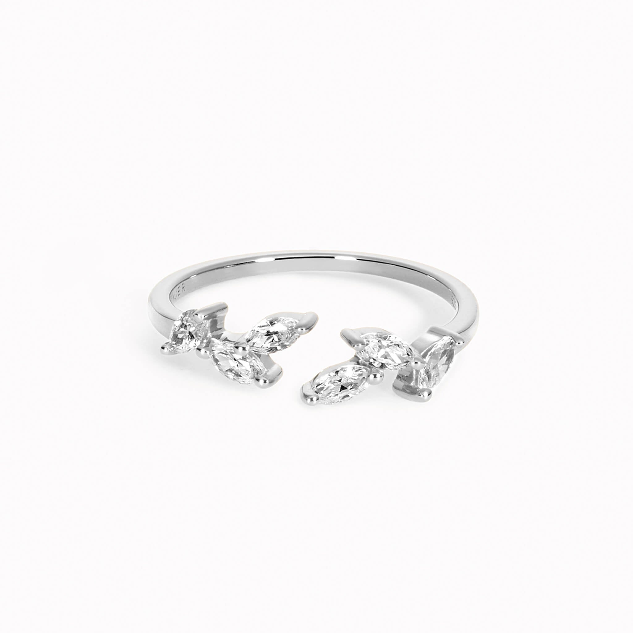 Silver Open Leaf Ring - Ada | Linjer Jewelry