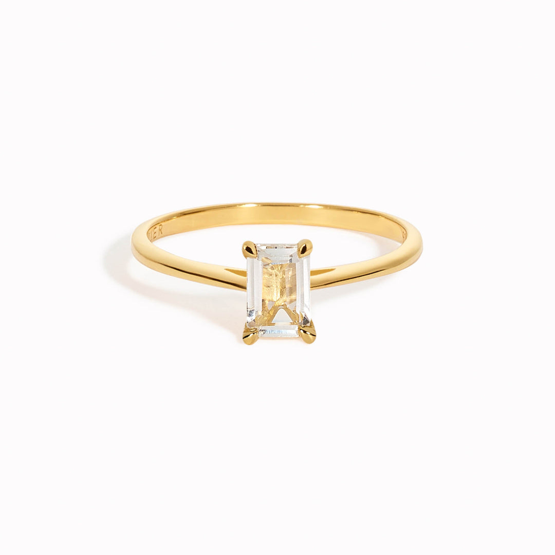 Baguette Ring White Topaz - Charlotte | Linjer Jewelry