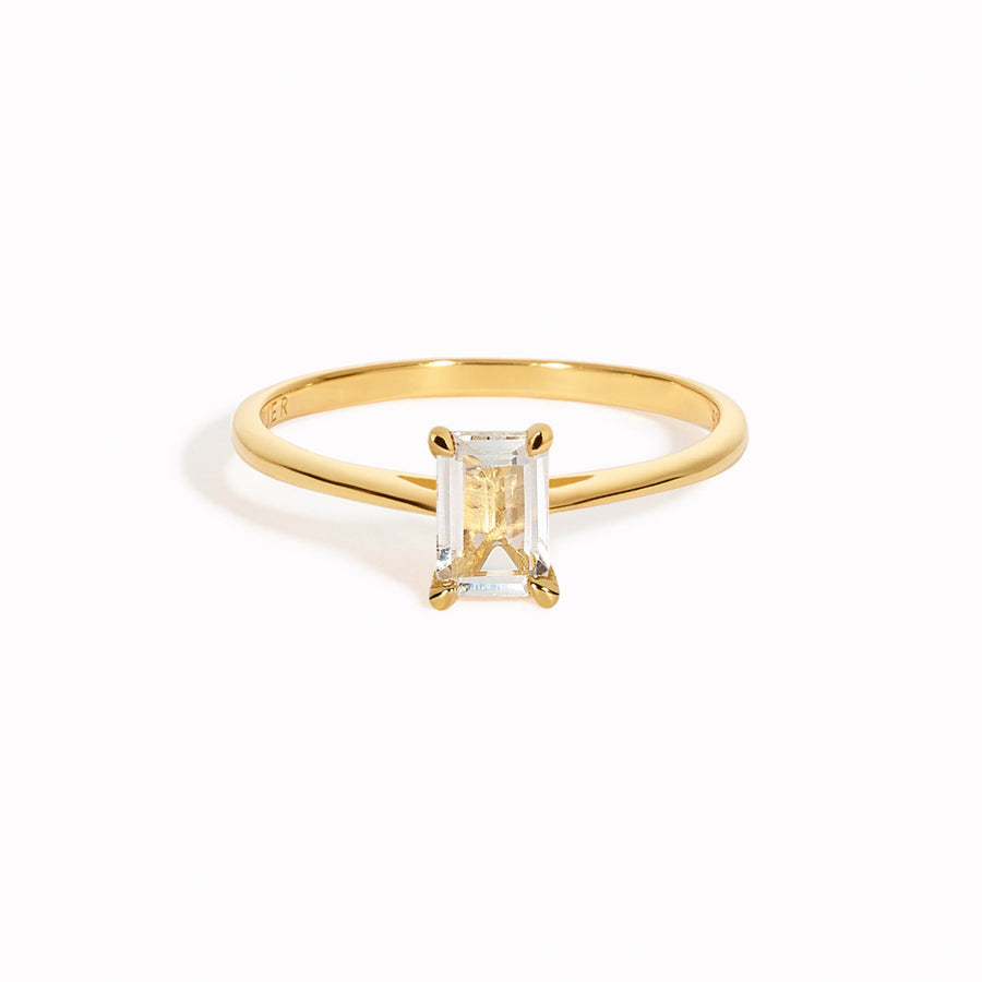 Baguette Ring White Topaz - Charlotte | Linjer Jewelry