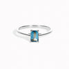 Baguette Ring London Blue Topaz Silver - Charlotte | Linjer Jewelry