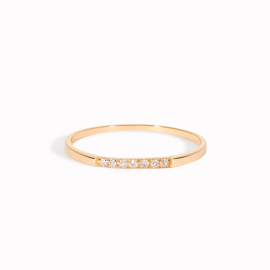 Diamond Curved Bar Necklace 14k Gold - Jemma | Linjer Jewelry