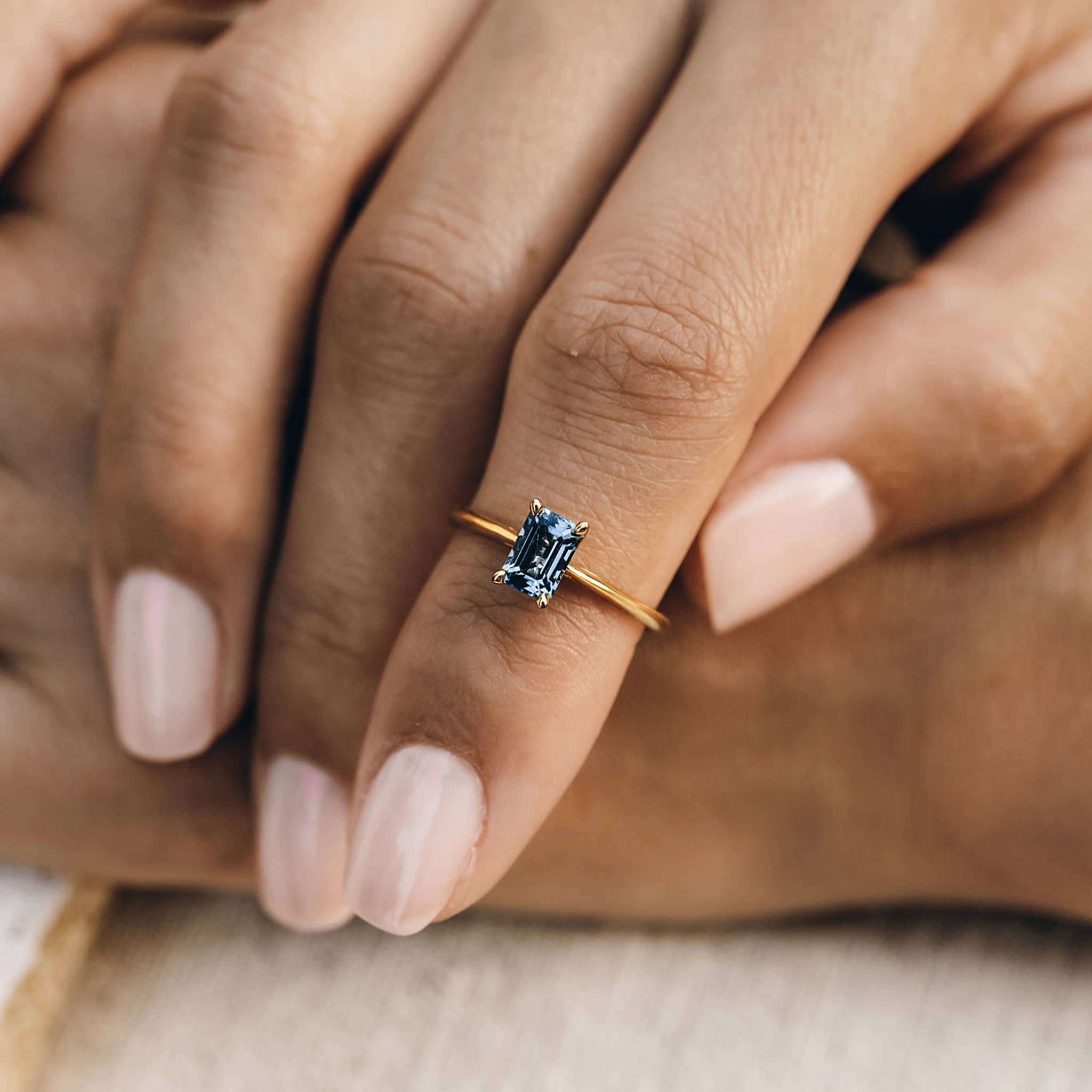 Baguette Ring London Blue Topaz - Charlotte | Linjer Jewelry