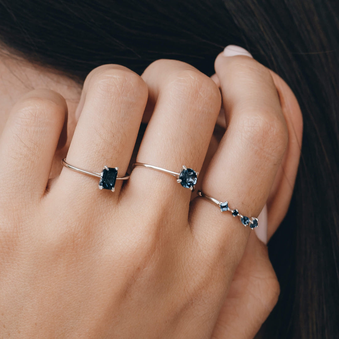 London Blue Topaz Silver Ring - Ilse | Linjer Jewelry
