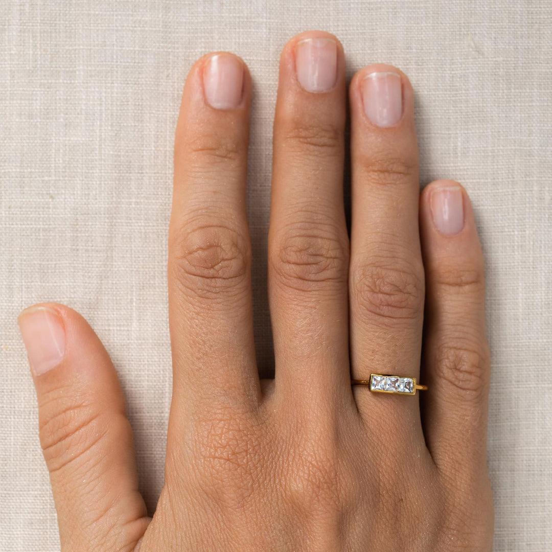 Three Stone Ring - Edith | Linjer Jewelry