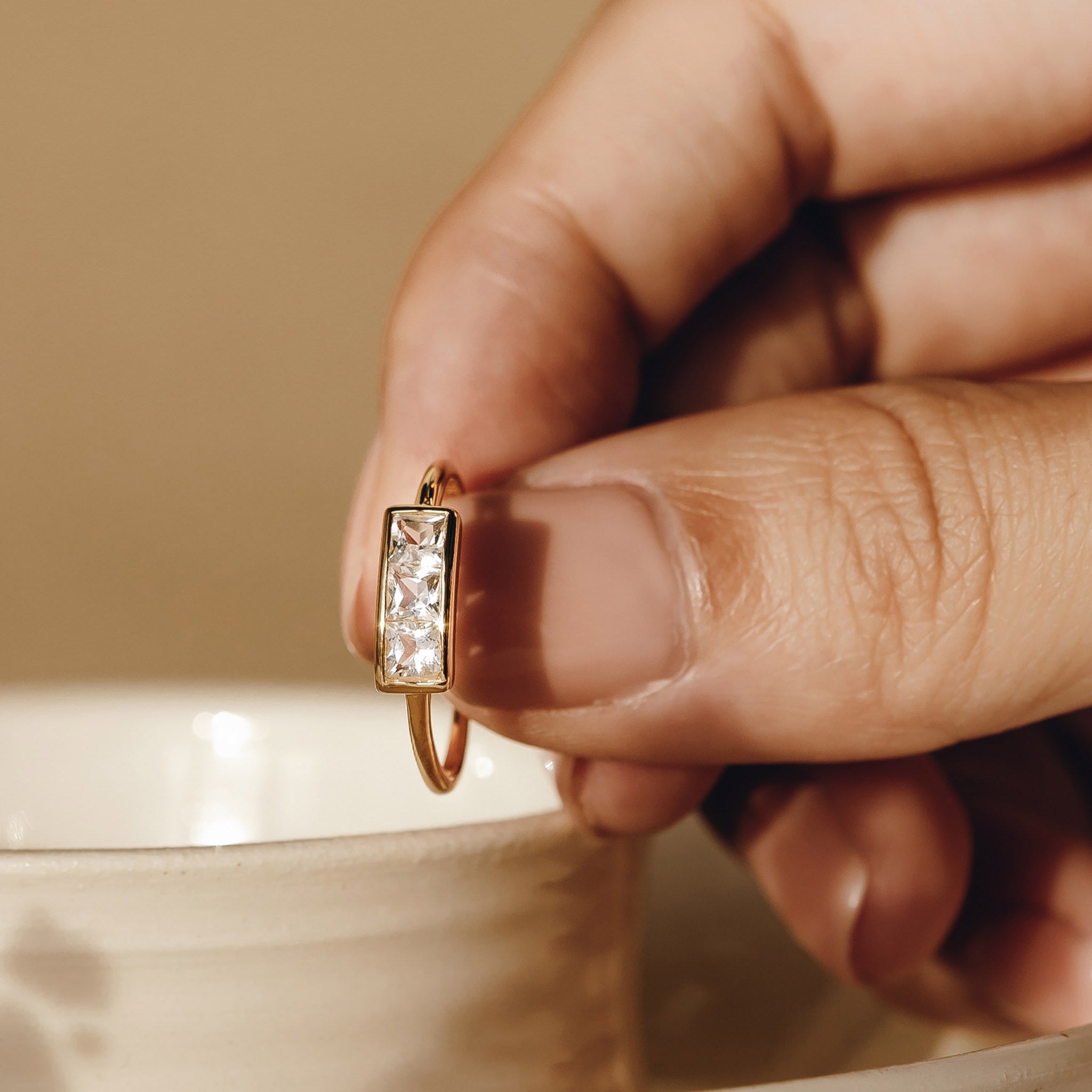 Three Stone Ring - Edith | Linjer Jewelry