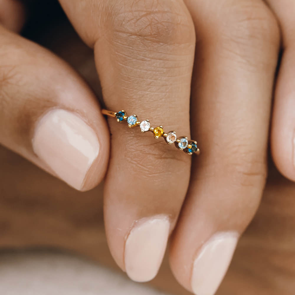 Multi Gemstone Ring - Helene | Linjer Jewelry