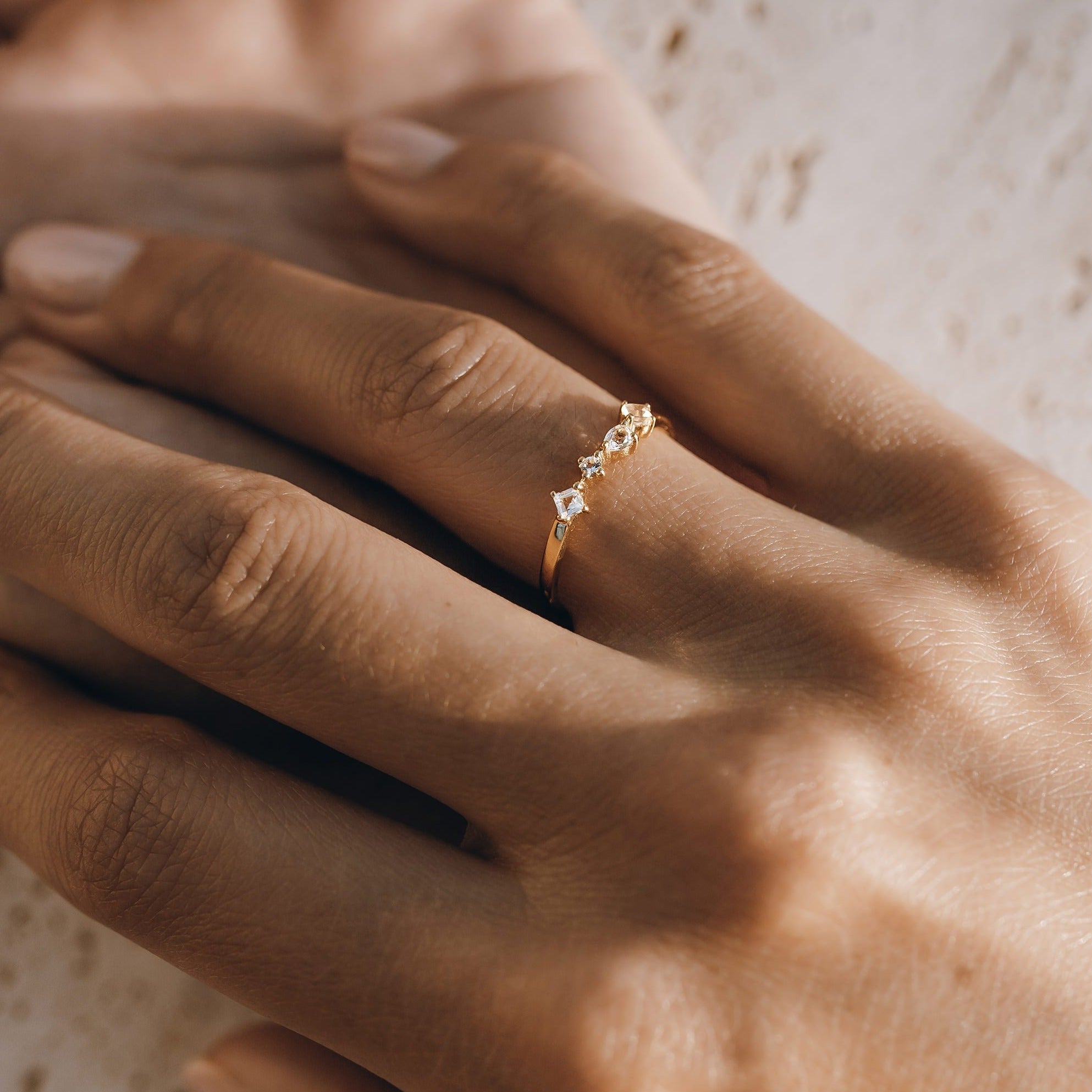 White Topaz Ring - Ilse | Linjer Jewelry