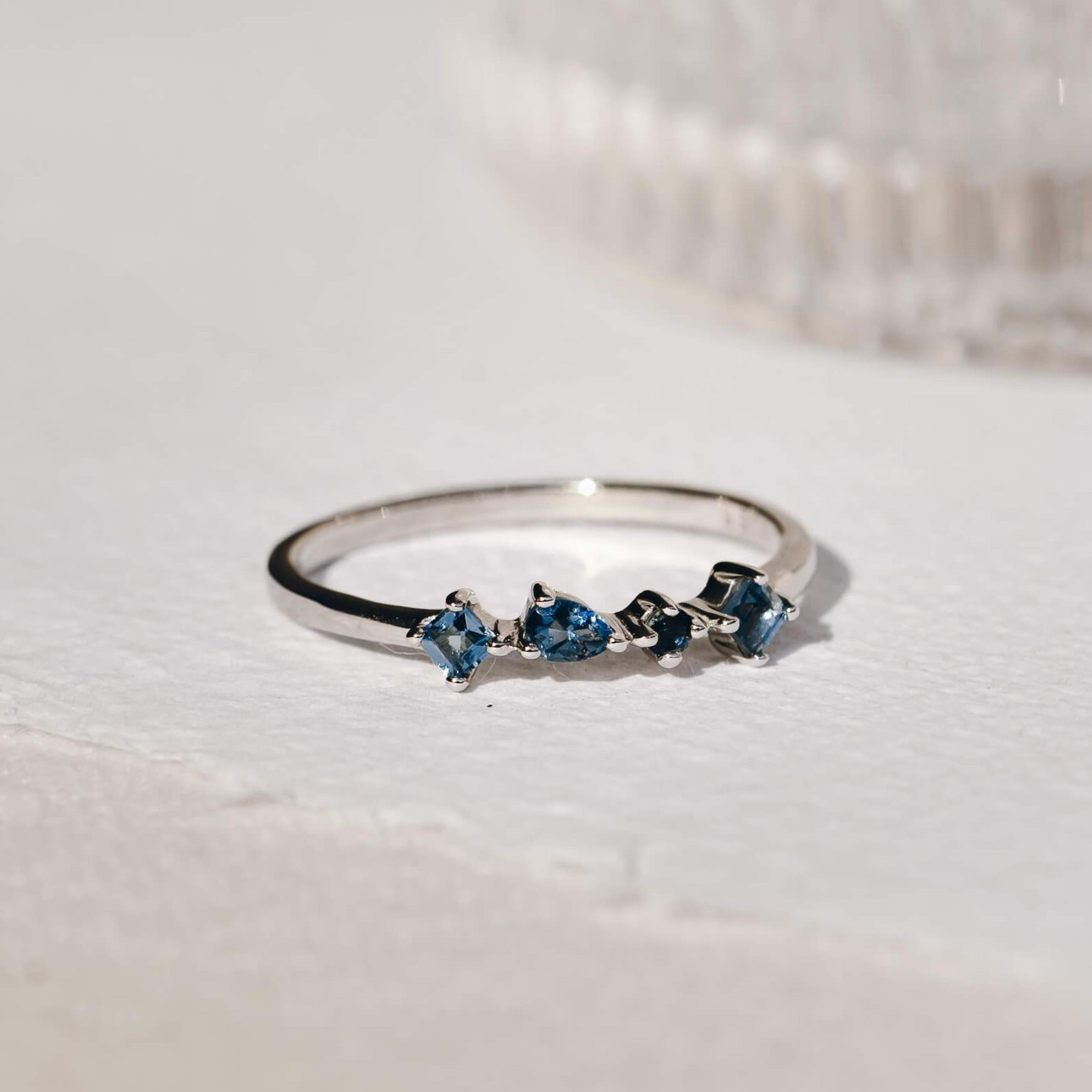 London Blue Topaz Silver Ring - Ilse | Linjer Jewelry
