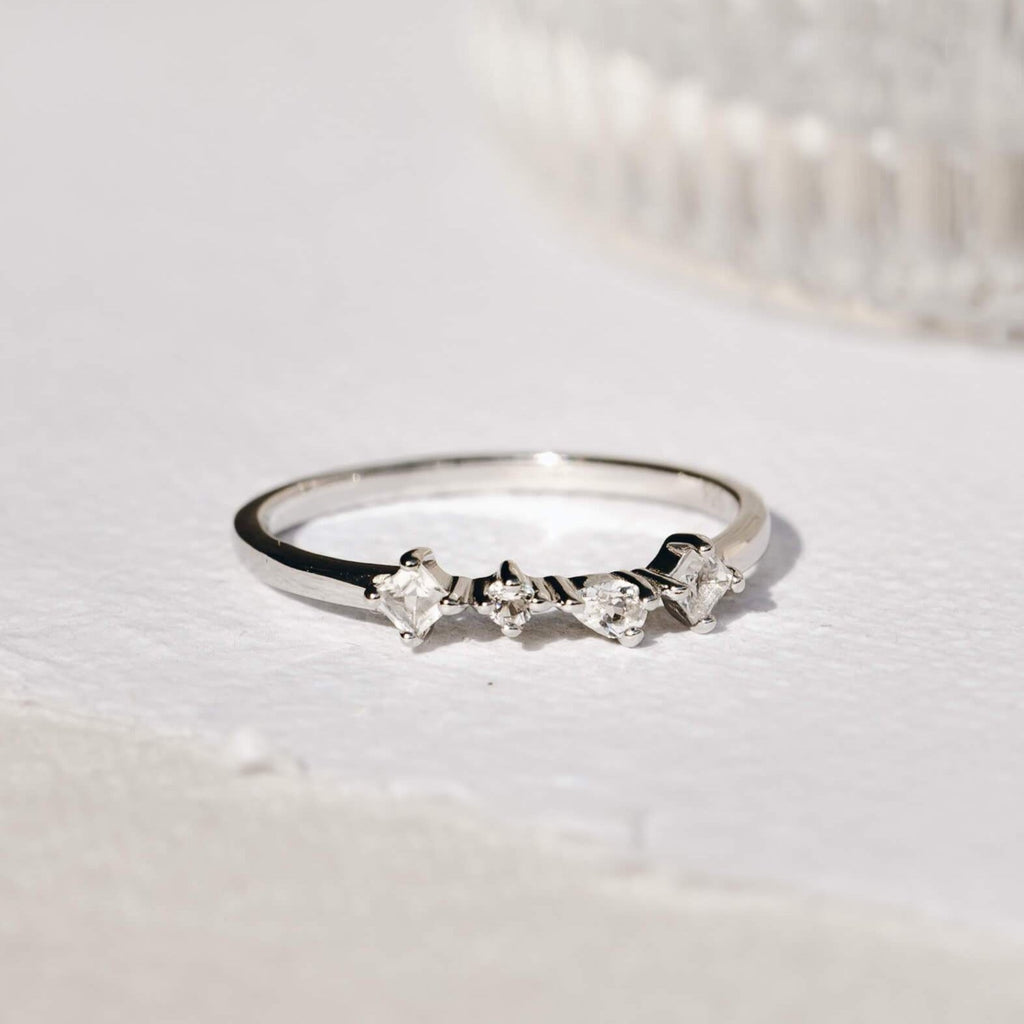 White Topaz Silver Ring - Ilse | Linjer Jewelry