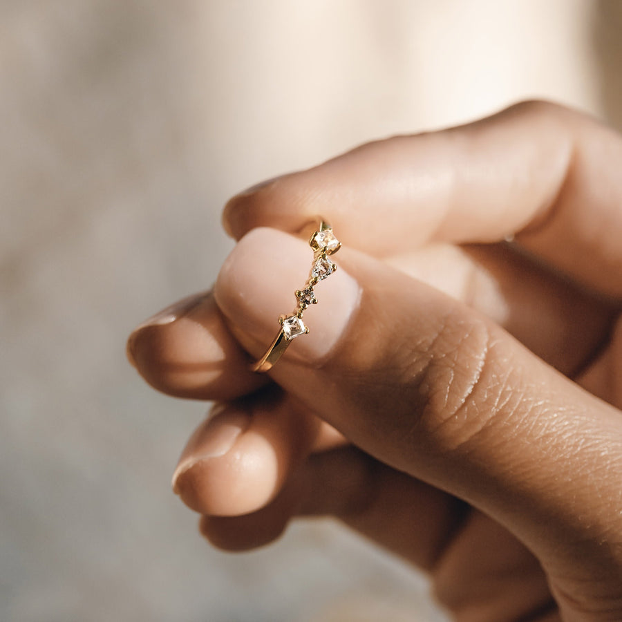 White Topaz Ring - Ilse | Linjer Jewelry