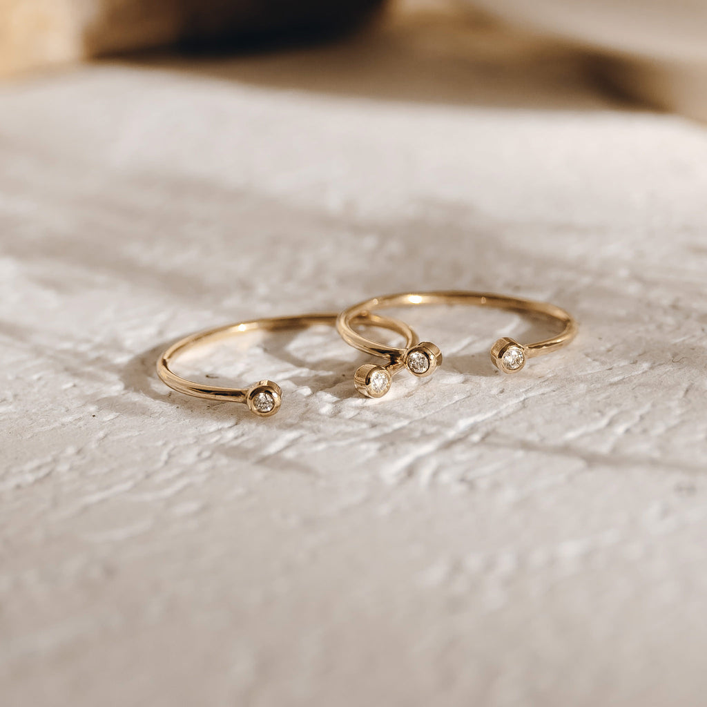 14k Gold Diamond Ring - Karoline Luxe | Linjer Jewelry