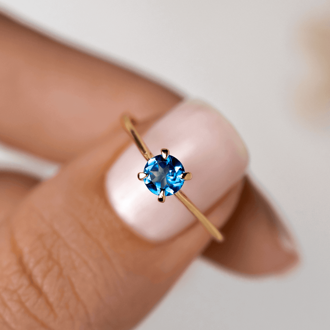 London Blue Topaz Ring - Lilly | Linjer Jewelry