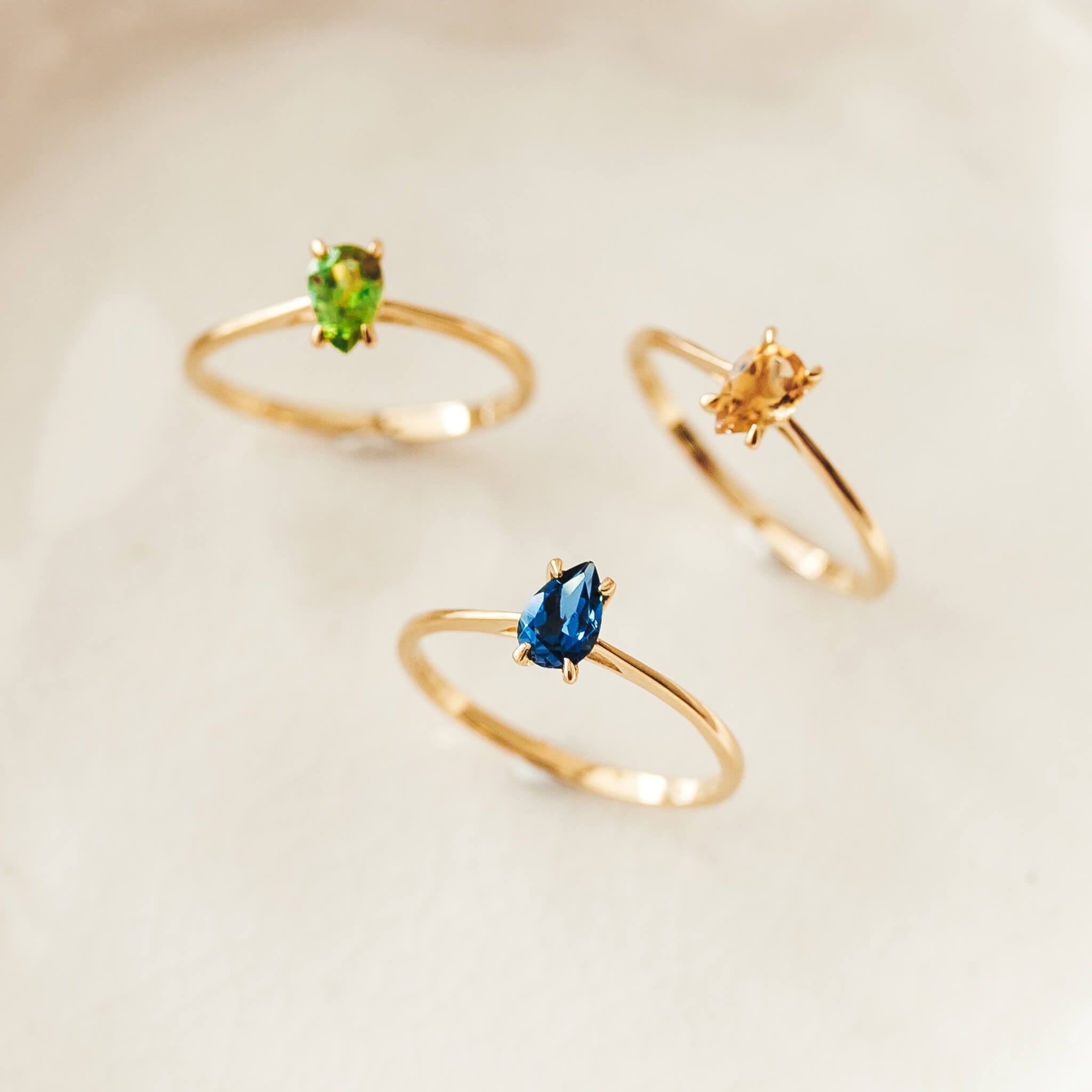 Pear Shaped Ring London Blue Topaz - Martine | Linjer Jewelry