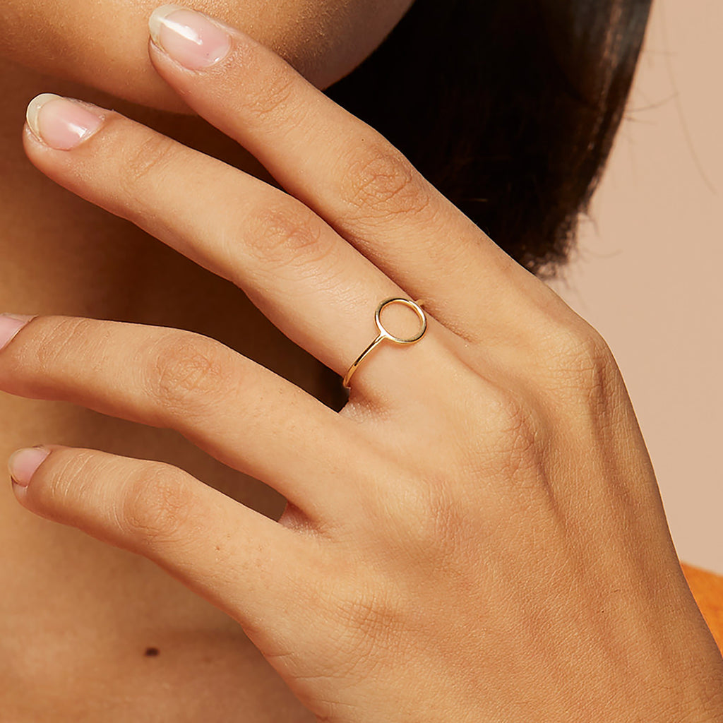 14k Gold Circle Ring | Linjer Jewelry